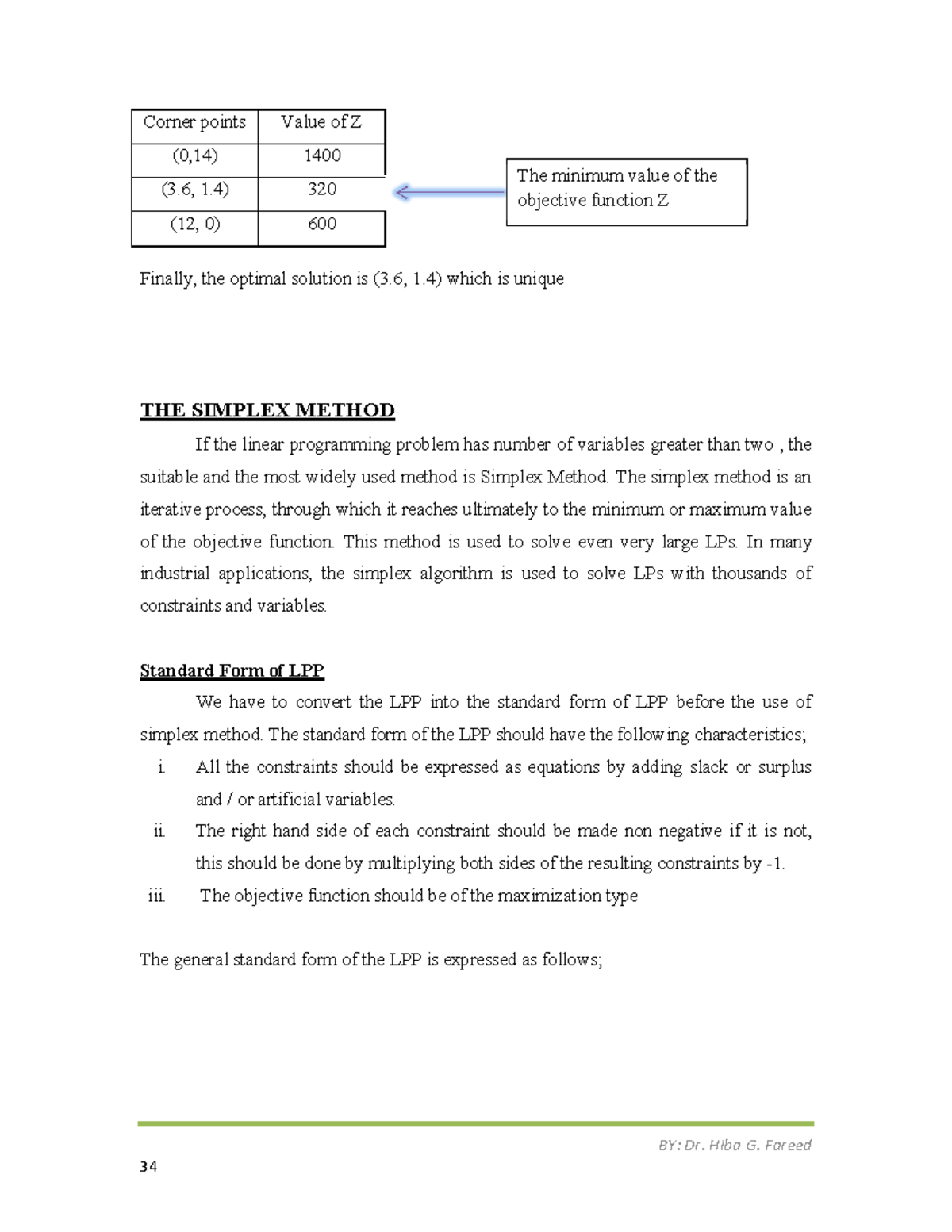 Simplex Method: Corner Points & Optimal Solutions (Course Code: 6 2022 ...