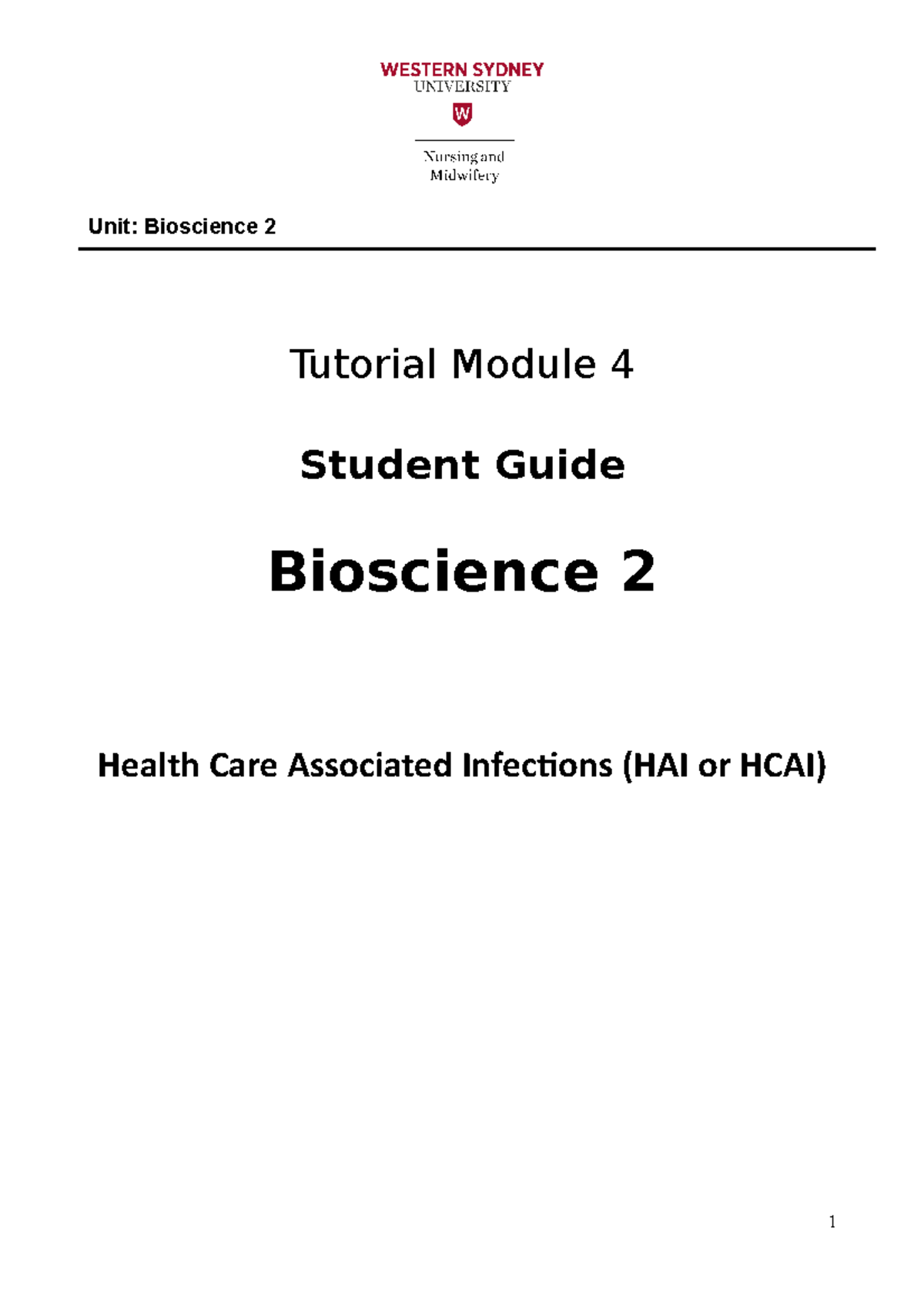 Module 4. Tutorial - HCAI - Tutorial Module 4 Student Guide Bioscience ...