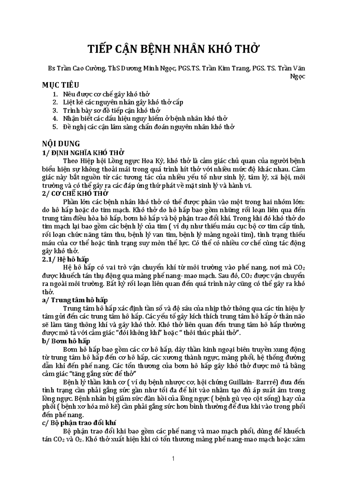 478763493 Tiep can benh nhan kho tho y 3 pdf - TIẾP CẬN BỆNH NHÂN KHÓ THỞ Bs Trần Cao Cường, ThS ...