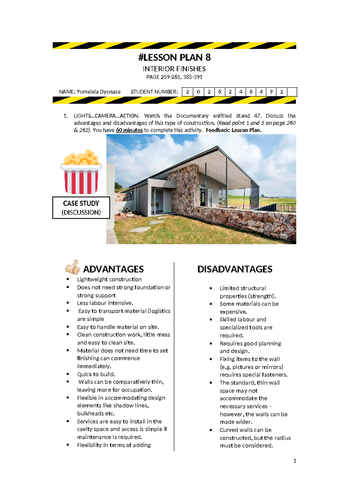 Lesson Plan 8: Case Study on Interior Finishes and Construction ...