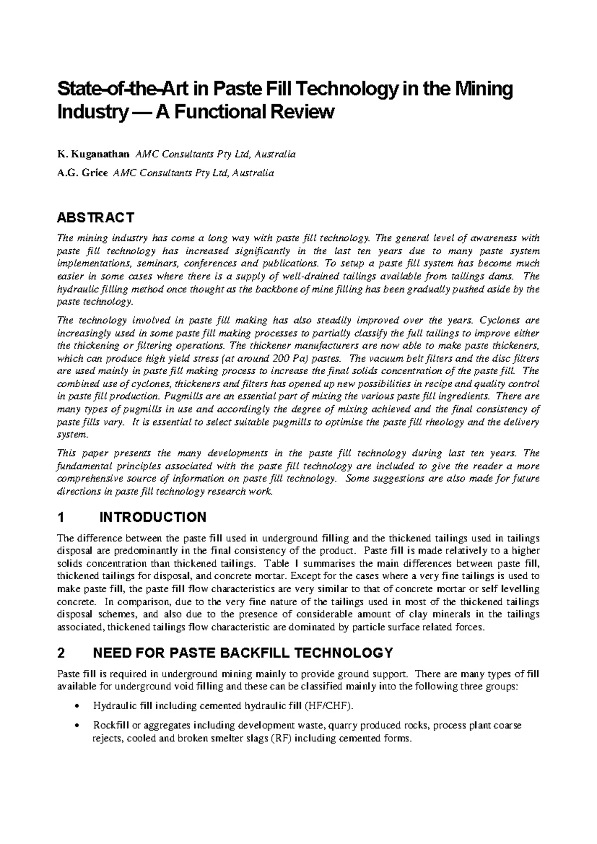 "09 Kuganathan - Advances in Paste Fill Technology in Mining Industry ...