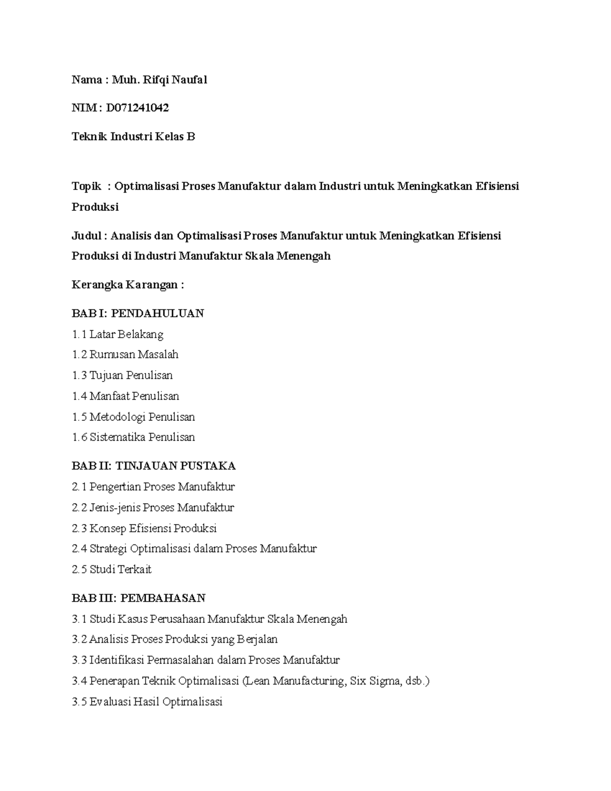 Analisis Optimalisasi Proses Manufaktur untuk Efisiensi Produksi ...