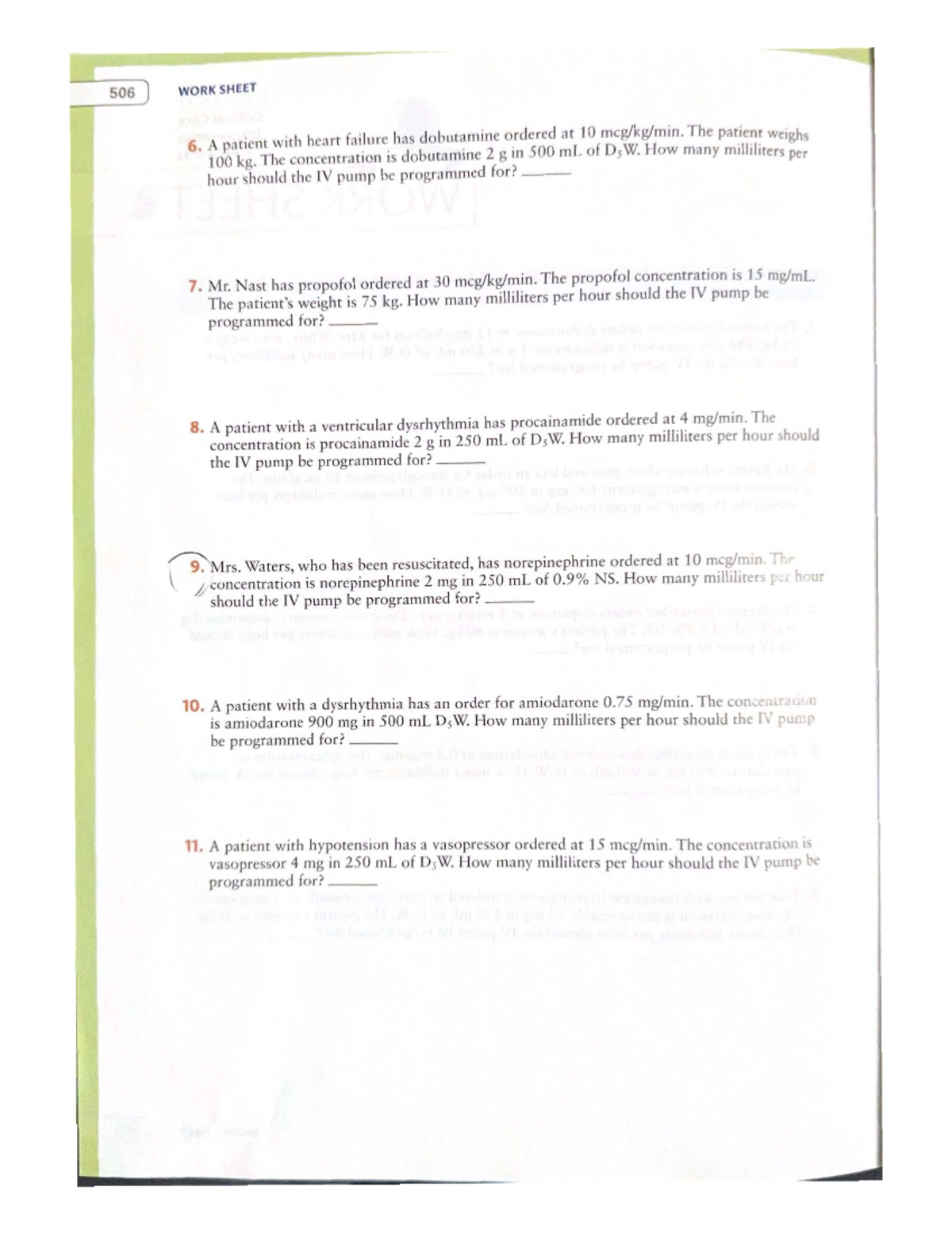 Med Math Practice Problems - Dose Infusion (Course Code: 506) - Studocu