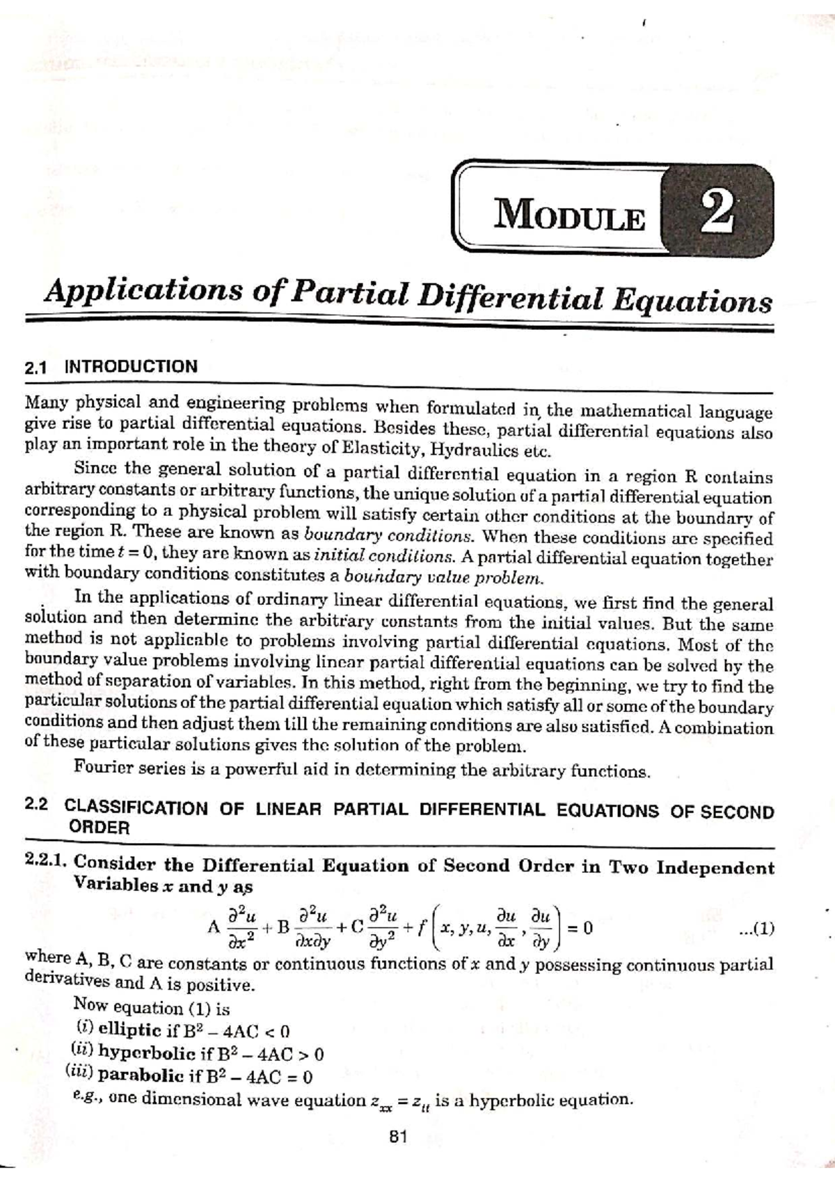 Unit 2: Applications of Partial Differential Equations (PDE) - Studocu