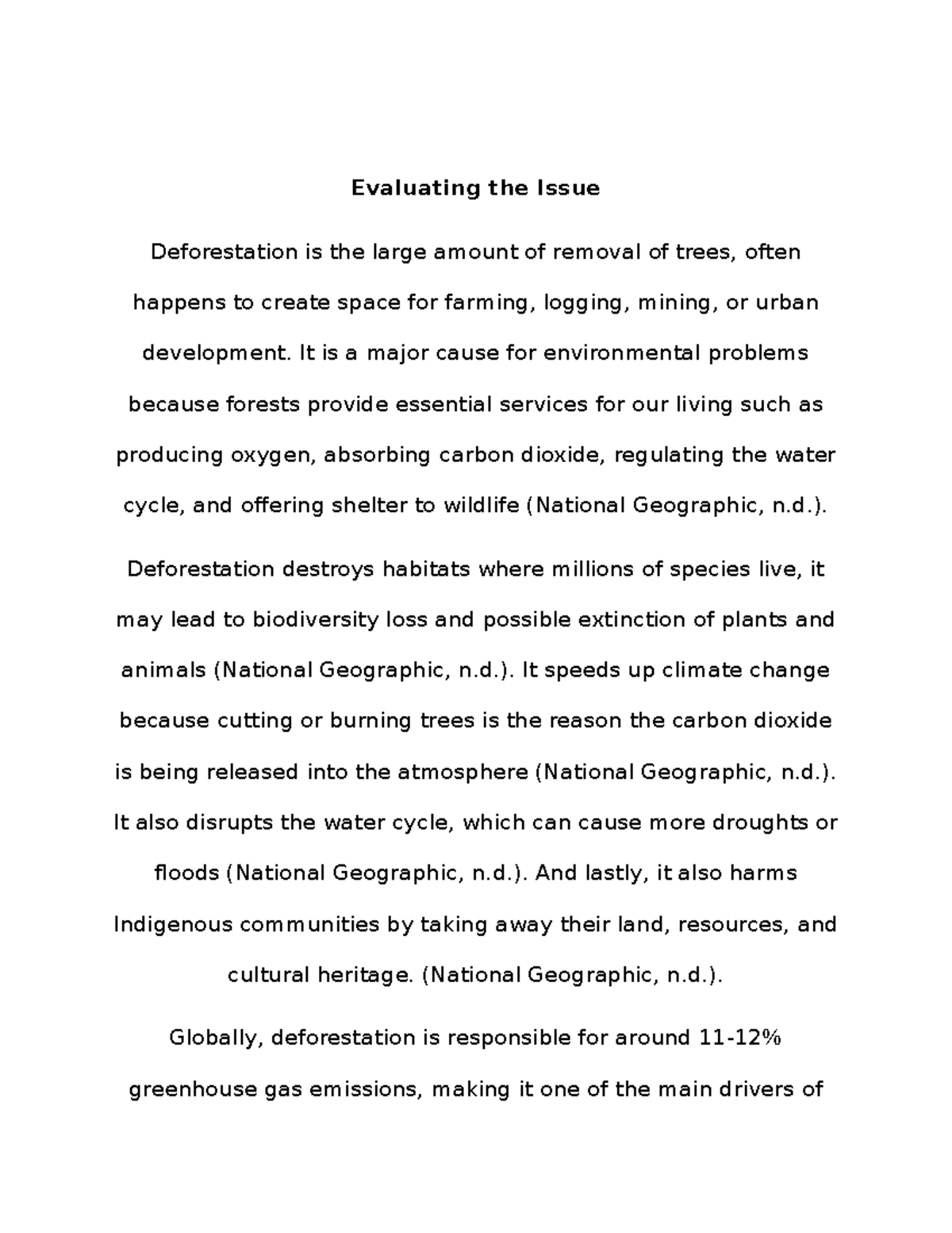 AMEG212 Assignment 3: Analyzing Deforestation and Its Solutions - Studocu