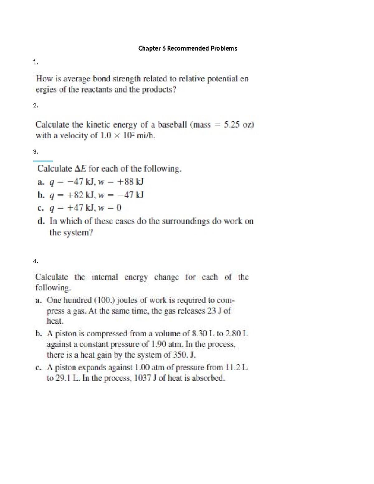 Chapter 6 Recommended Problems for Physics Lab Exercises - CHEM1312 - Chapter 6 Recommended ...