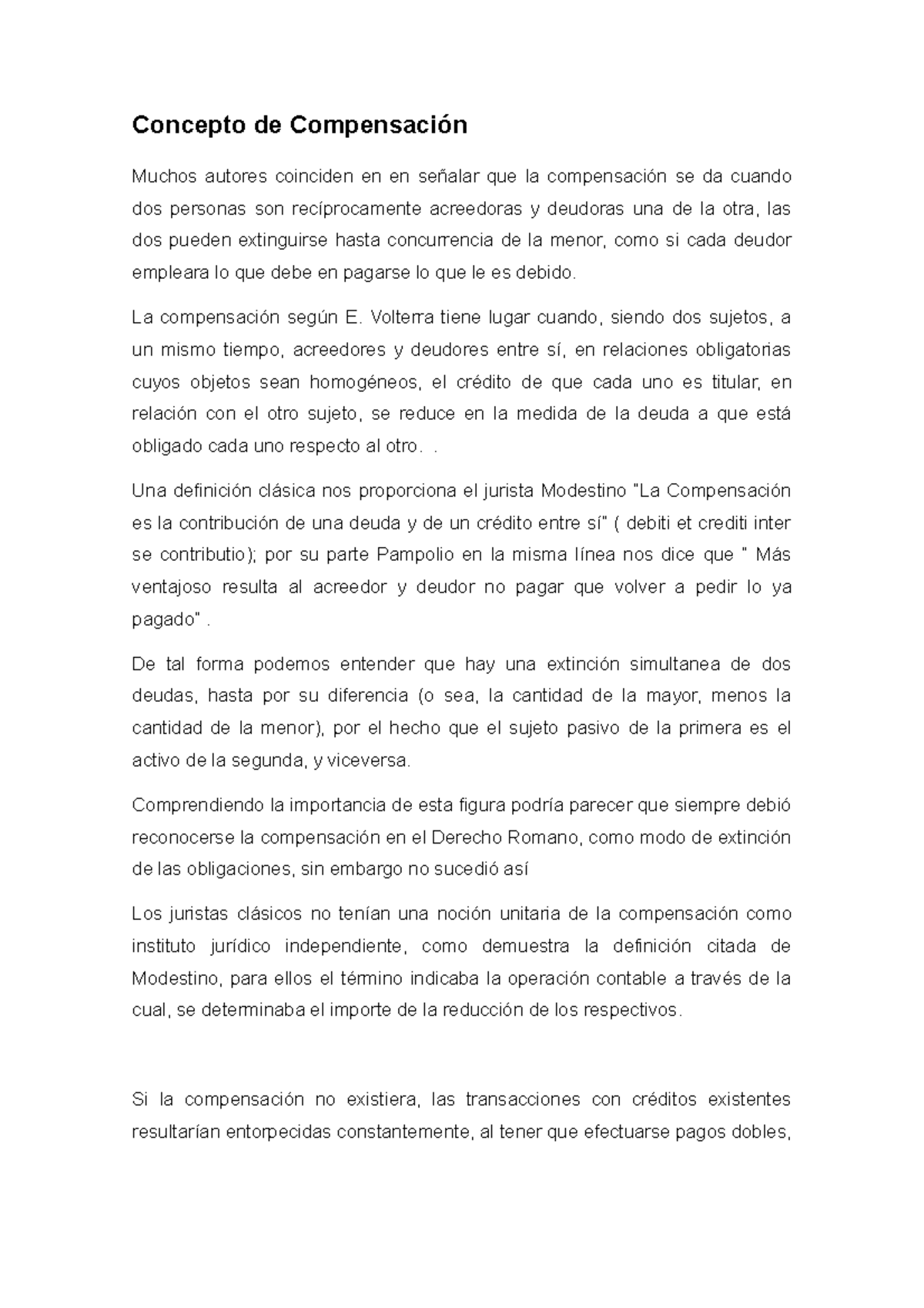 Resumen sobre Compensación y Novación - Parte DE Lester - Studocu