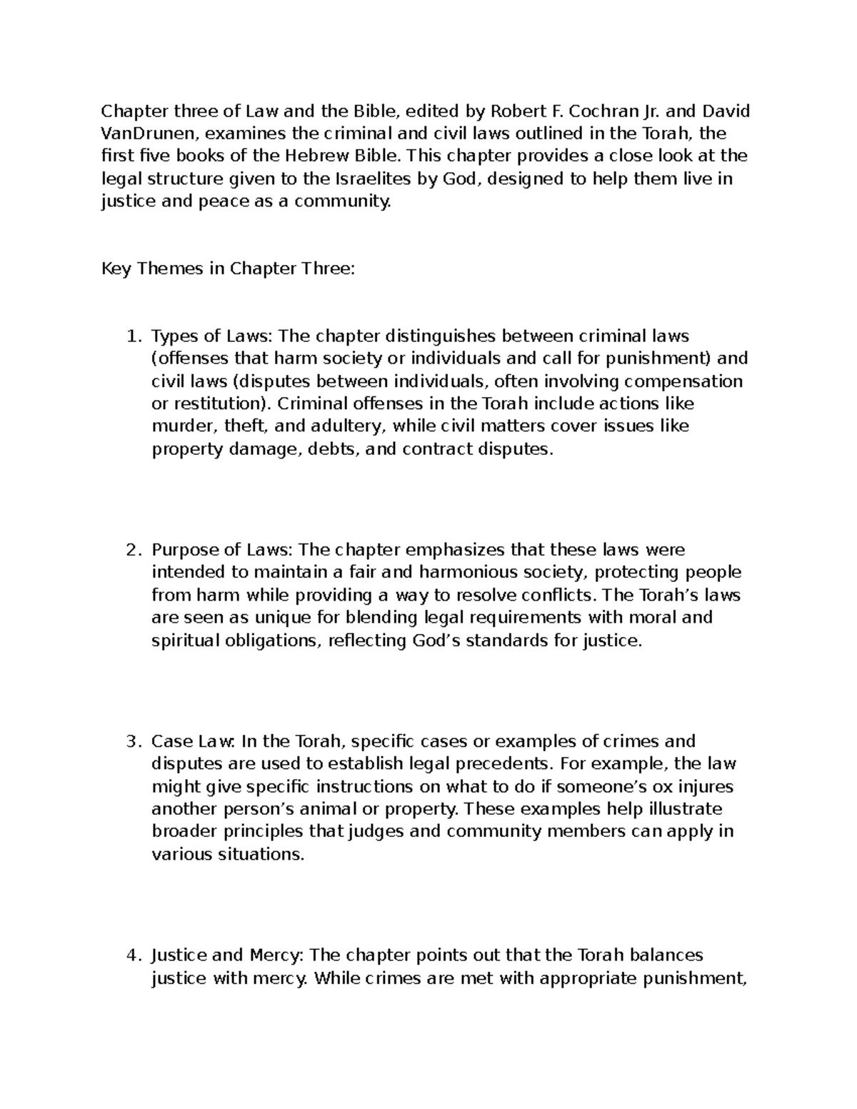 Bible presentation - Notes - Chapter three of Law and the Bible, edited ...