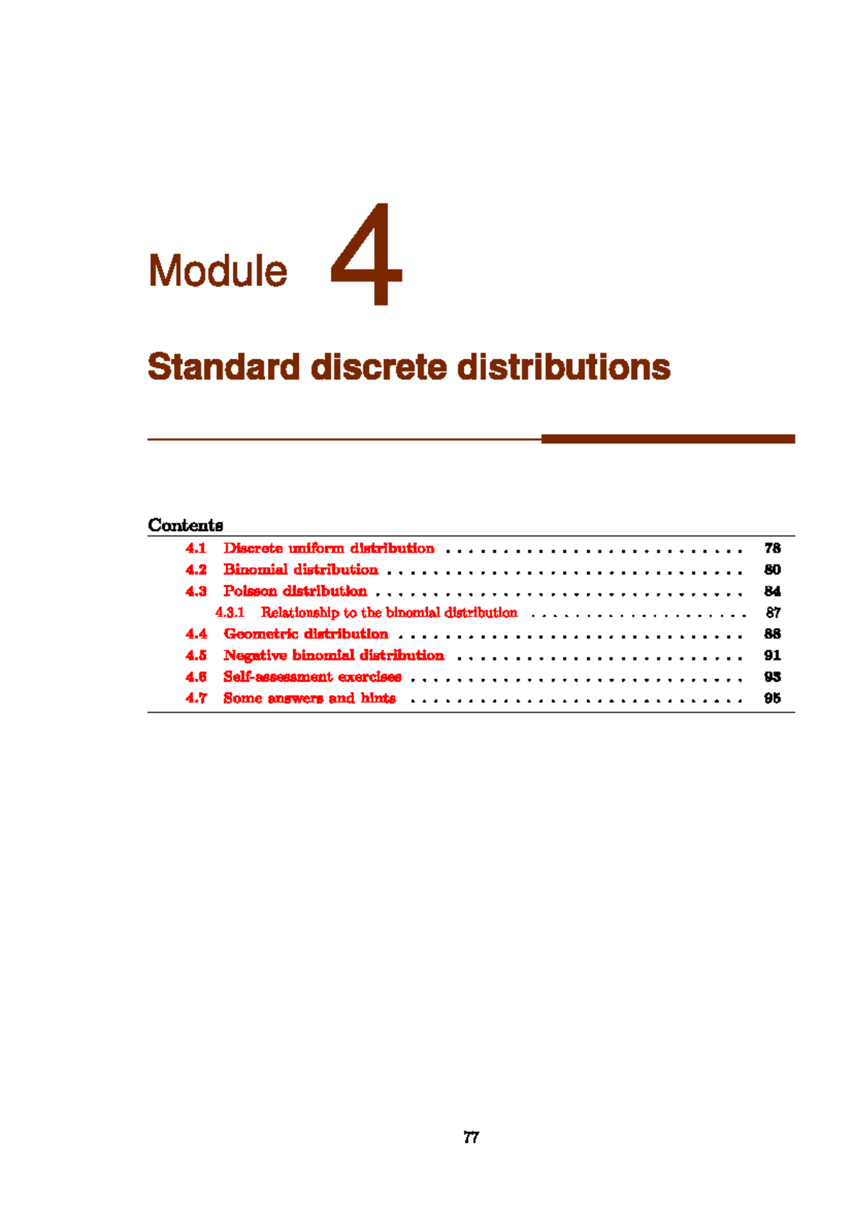 Module 4 Study Guide: Standard Discrete Distributions Overview - Studocu