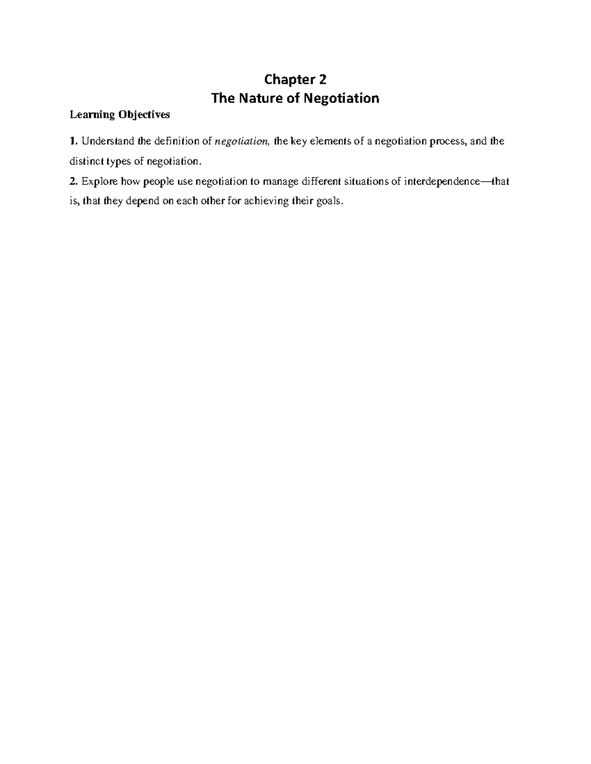 Negotiation Dynamics: Understanding Key Elements - Chapter 2 (A) - Studocu