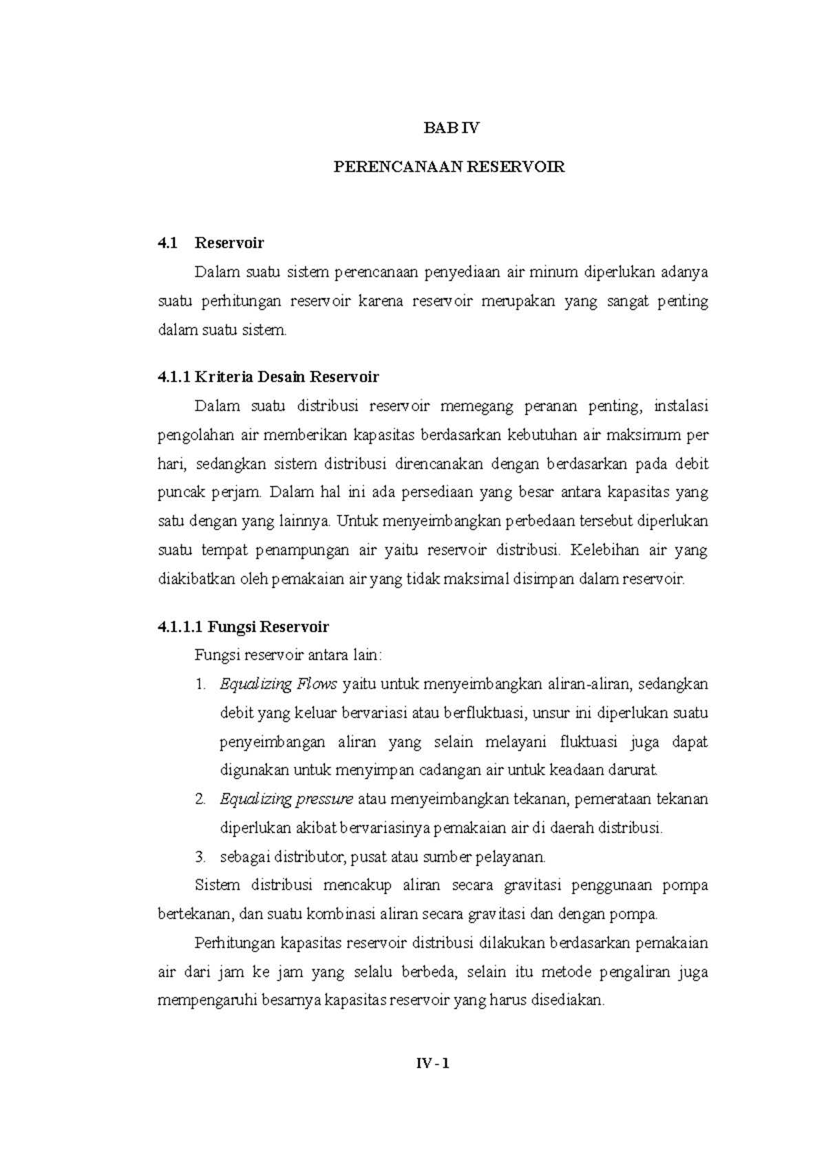 Perhitungan Volume dan Perencanaan Reservoir dalam Sistem Distribusi ...