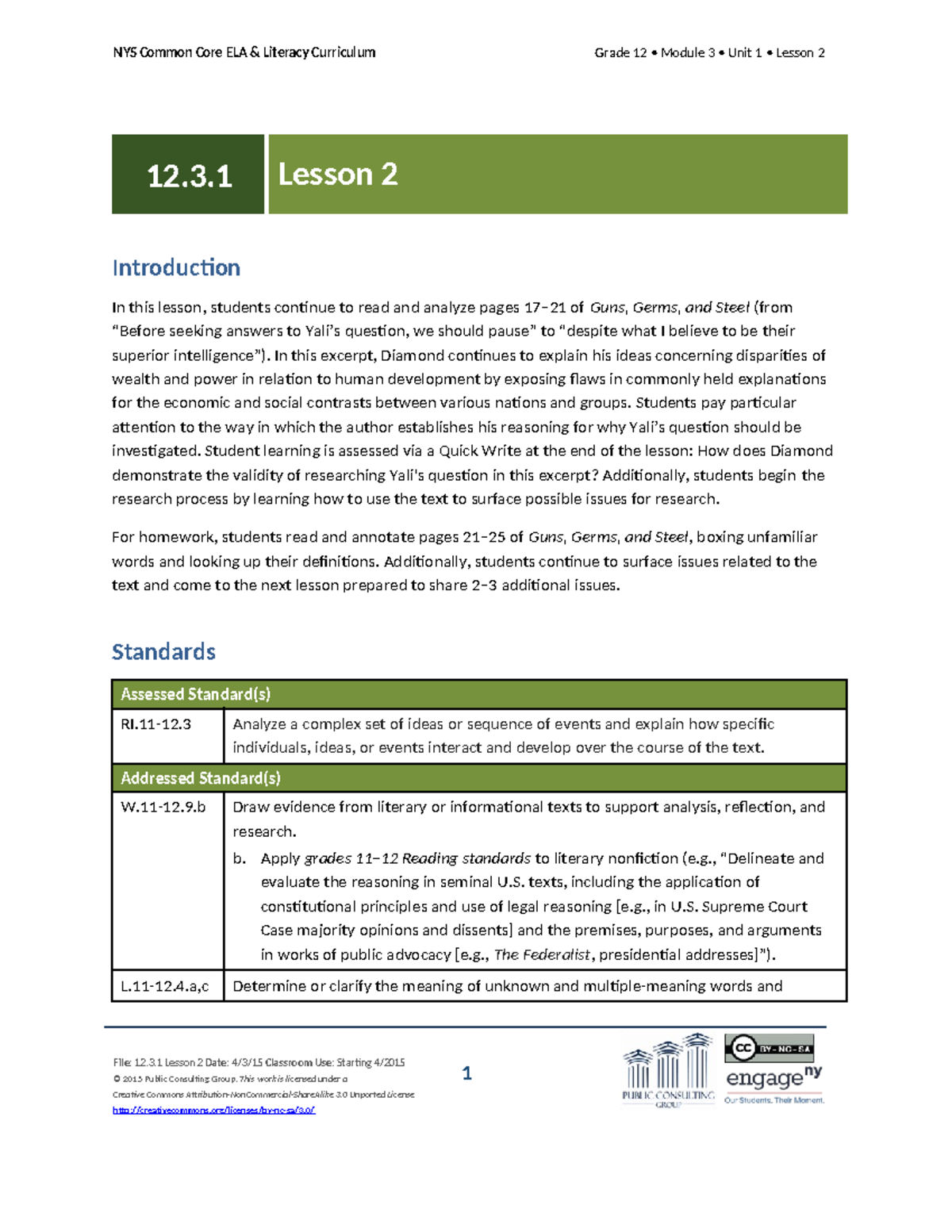 Grade 12 Module 3 Unit 1 Lesson 2 - 12.3 Lesson 2 Introduction In this ...