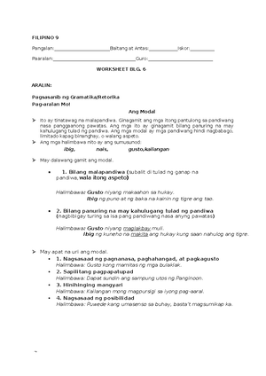Q2 - Komunikasyon at Pananaliksik sa Wika at Kulturang Pilipino learner's activity - Alam mo ba ...