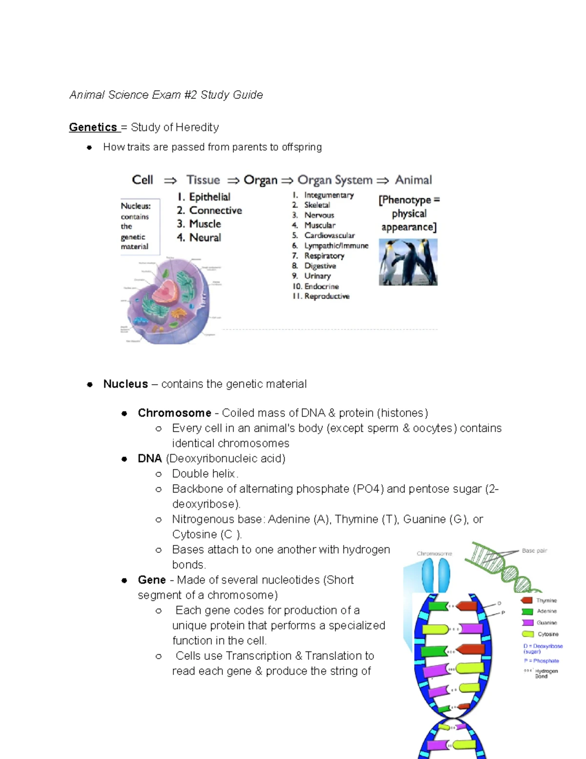 Exam 1 Study Guide - Animal Science Exam #1 Study Guide Introduction ...