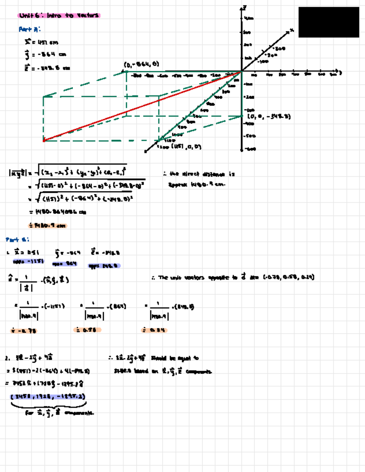 Calc Problem Sets - Vectors in 3D - ####### 17 ####### Unit6 : Intro to ...