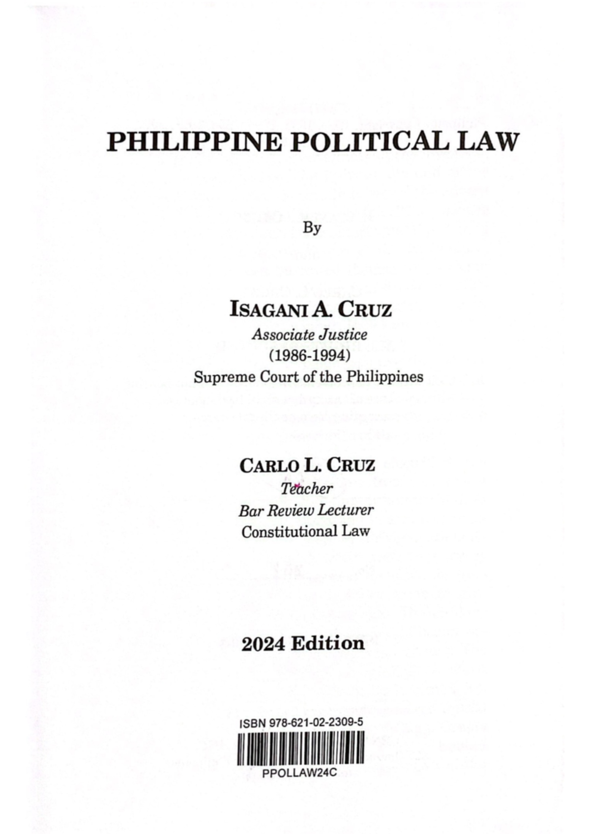 Chapters 1-7 Notes on Political Law (Legal 101) by Cruz 2024 - Studocu