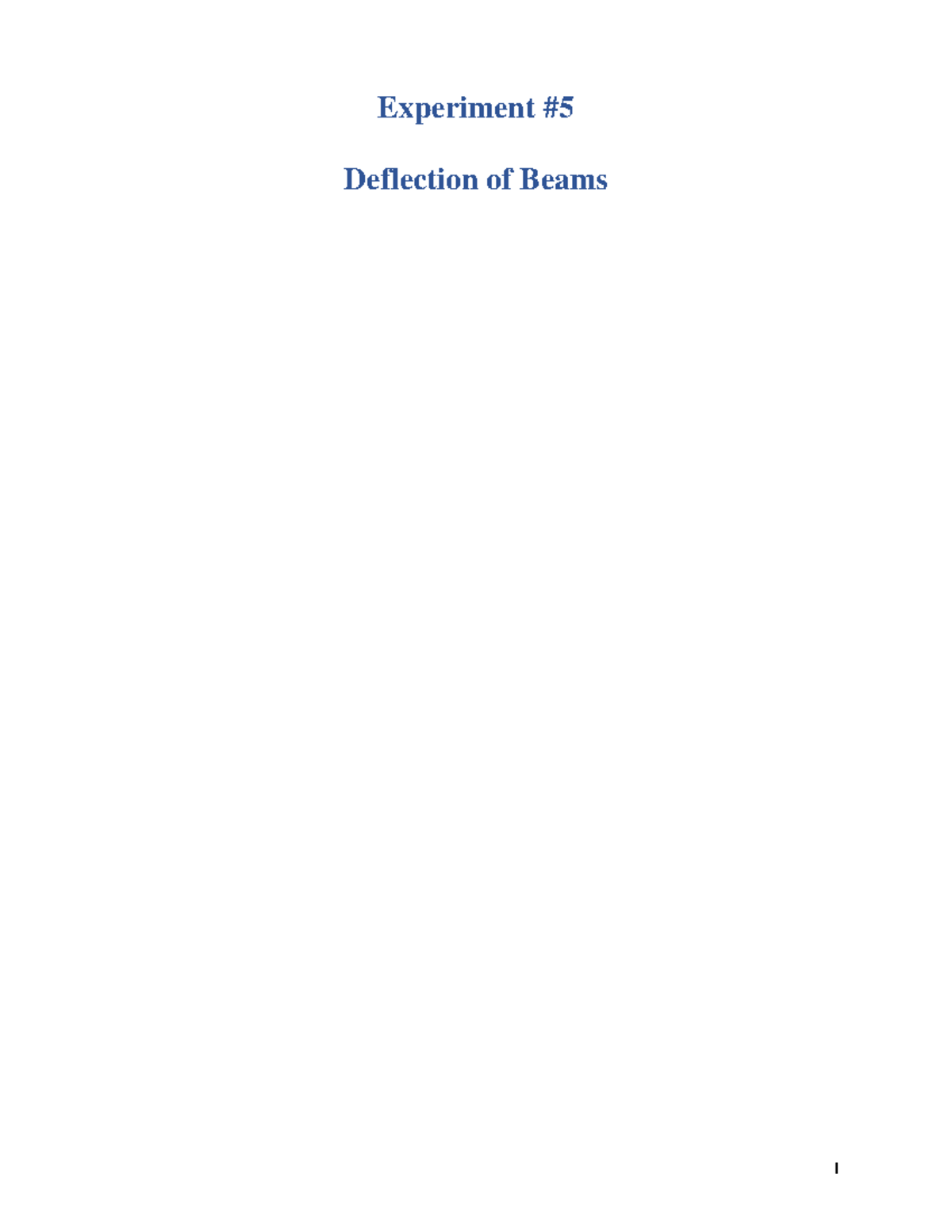 ENGR 244 - Experiment 5: Beam Deflection Lab Report - Studocu