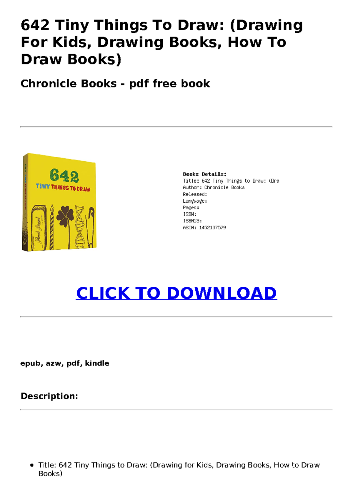 642 tiny things to draw drawing for kids drawing books how to chronicle booook 14a4ee7 - 642 ...