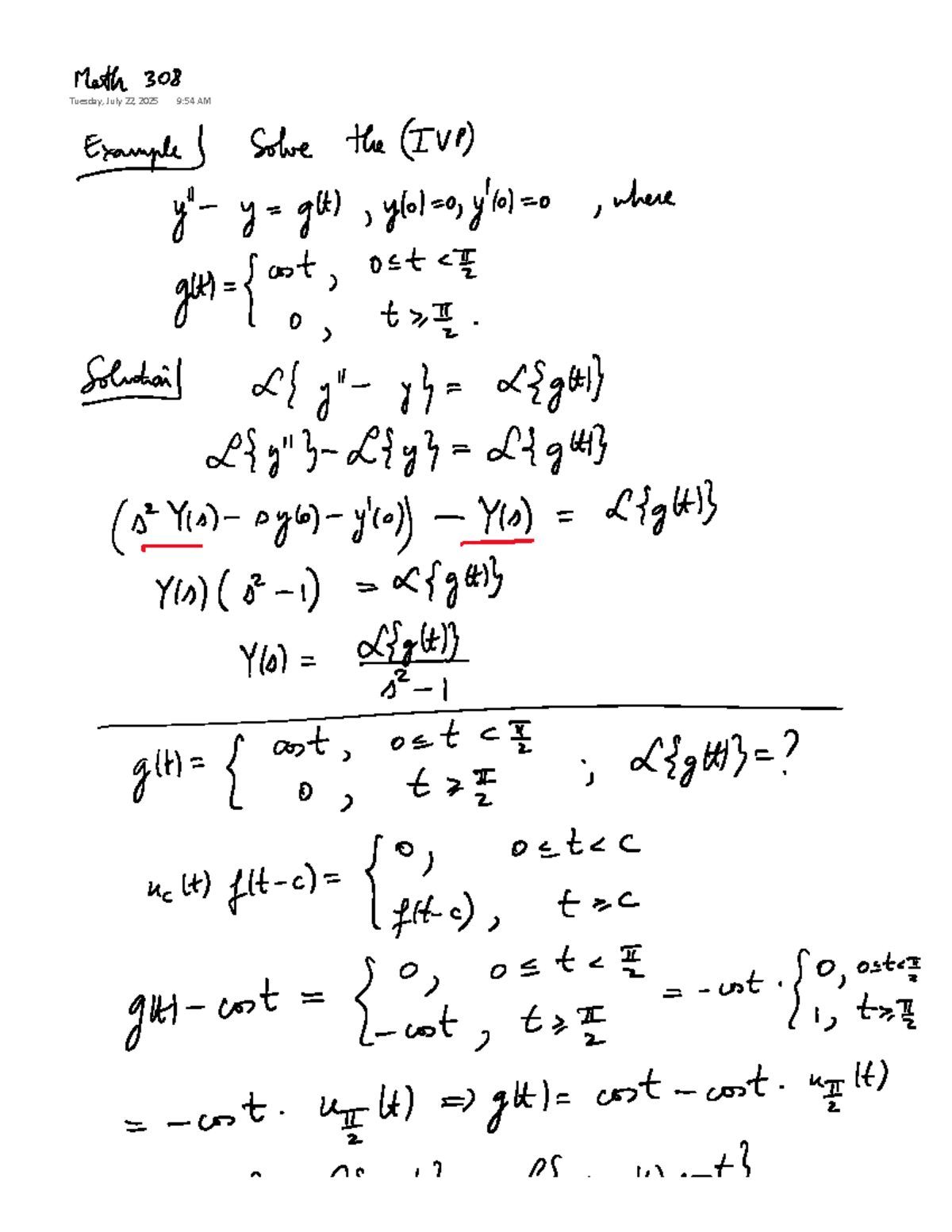 Math 308 Lecture 13 - Differential Equations Notes - Studocu