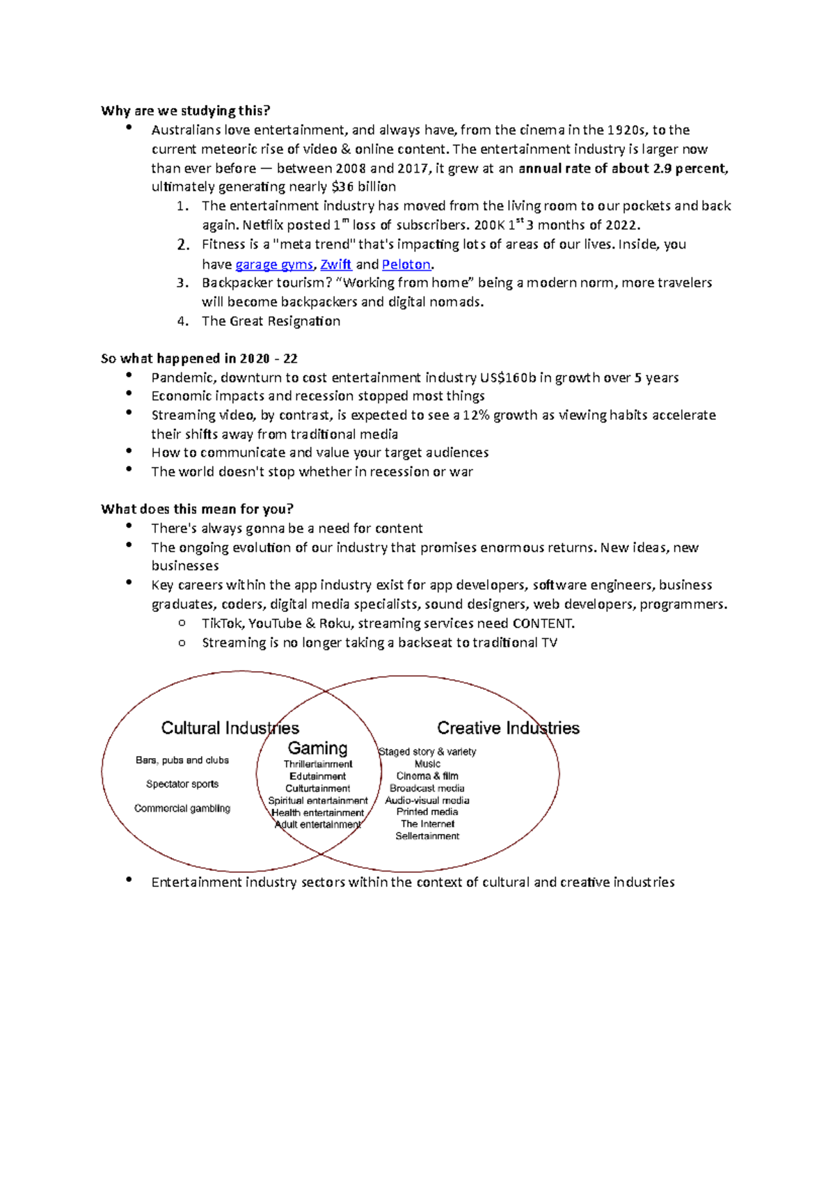 AMB207 Lecture 1 - Why are we studying this? Australians love ...