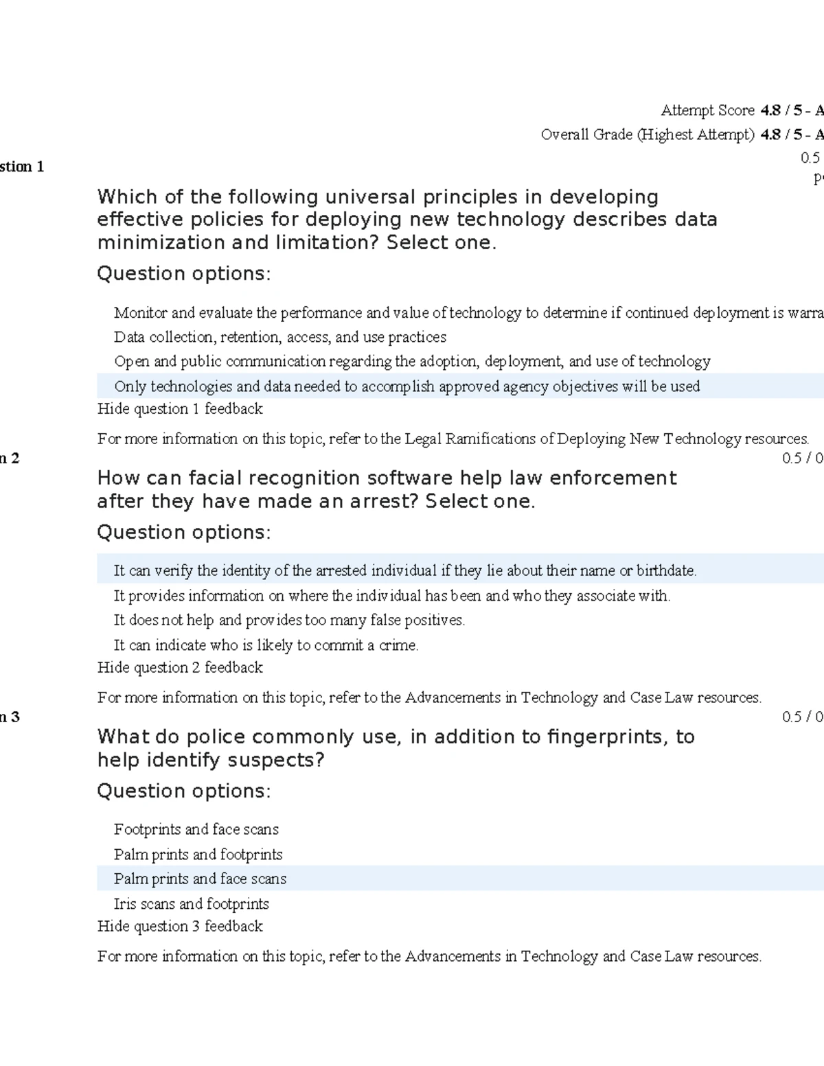 CJ-305 2-3 Quiz Review Notes on Recruitment and Predictive Policing ...