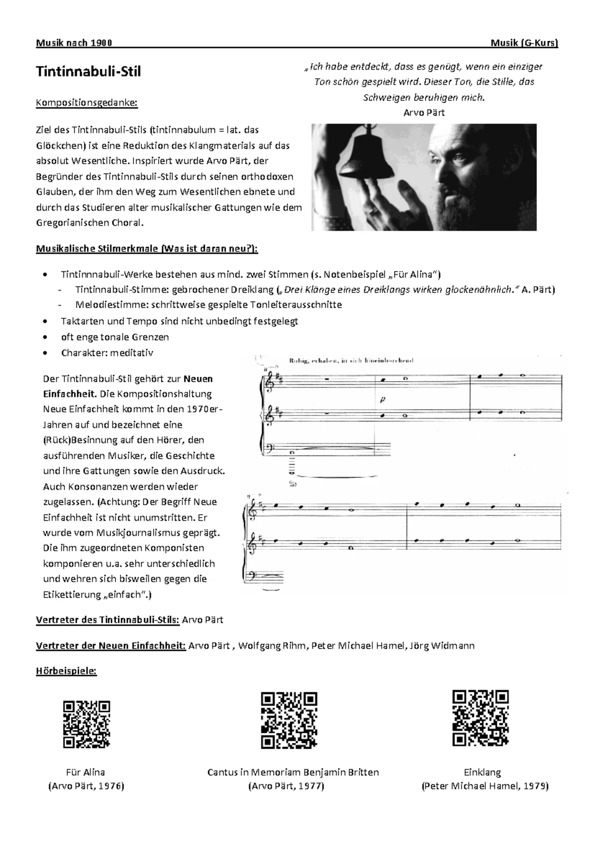 Muskalische Parameter - Musik-Analyse: Wichtige musikalische Parameter ...