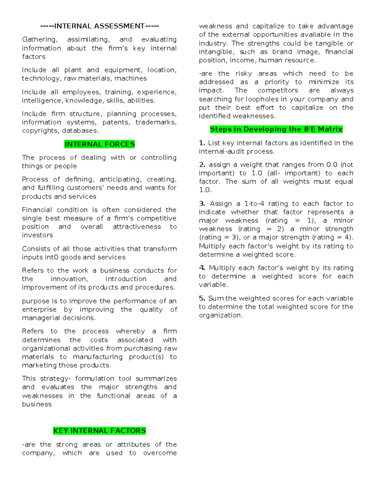 Internal Assessment - .... -INTERNAL ASSESSMENT- Gathering ...