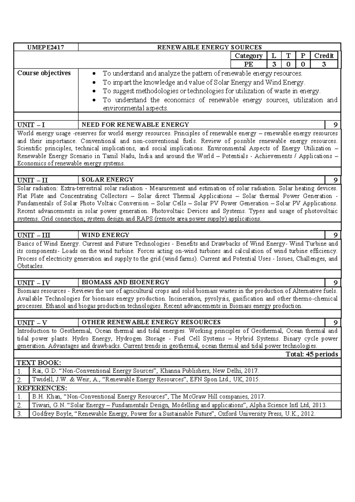 UMEPE2417 - Comprehensive Overview of Renewable Energy Sources - Studocu