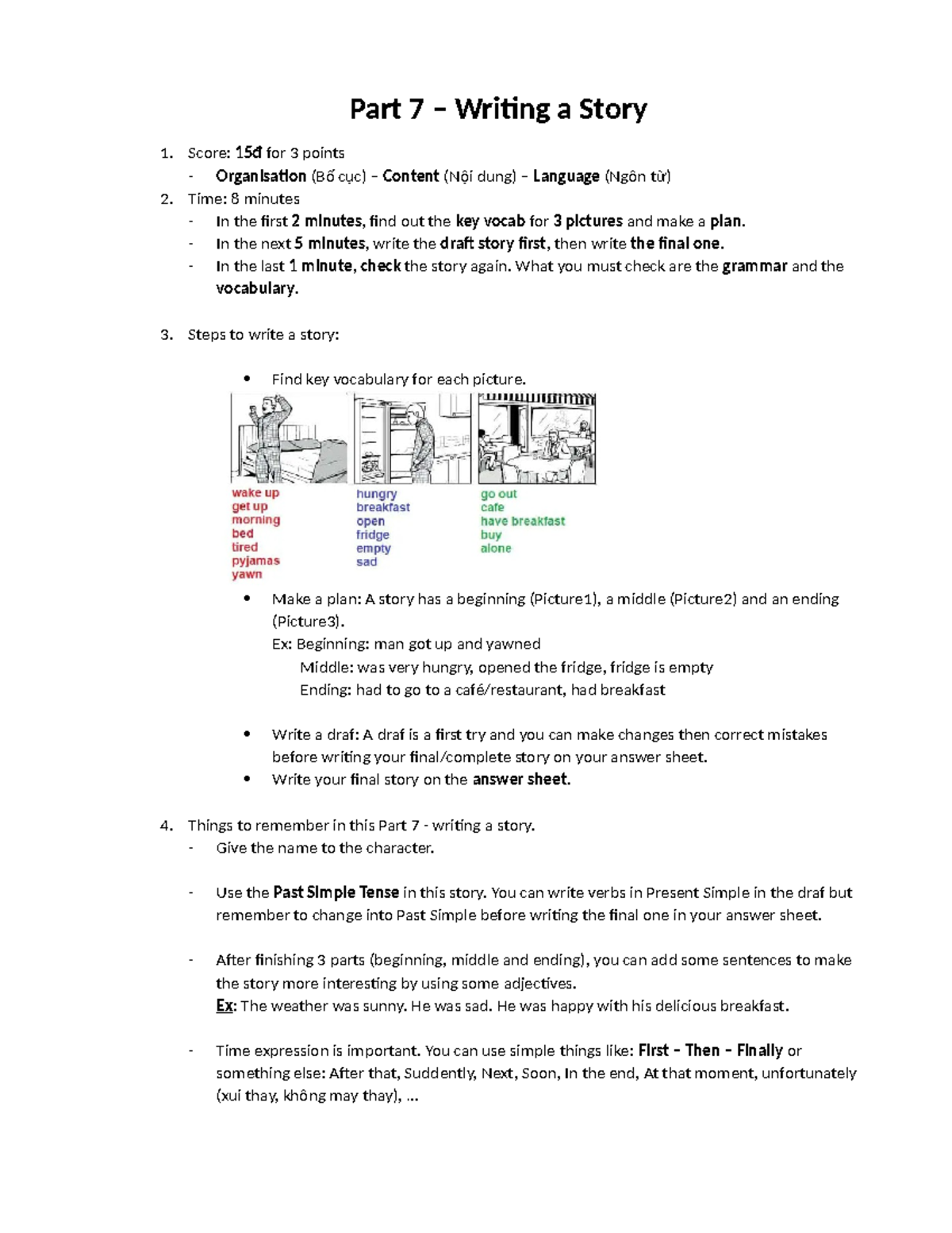 Part 7 - Write a story - Summary English grammar - Part 7 – Writing a ...