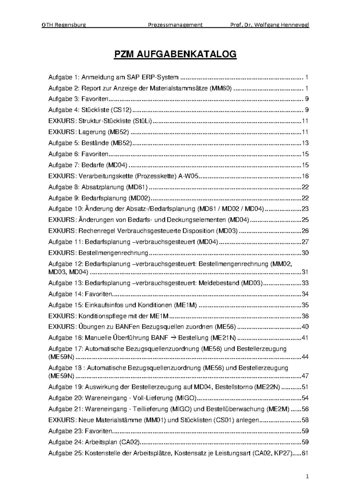 SAP 2.1 - Zusammenfassung der Materialbedarfsplanung und Disposition ...