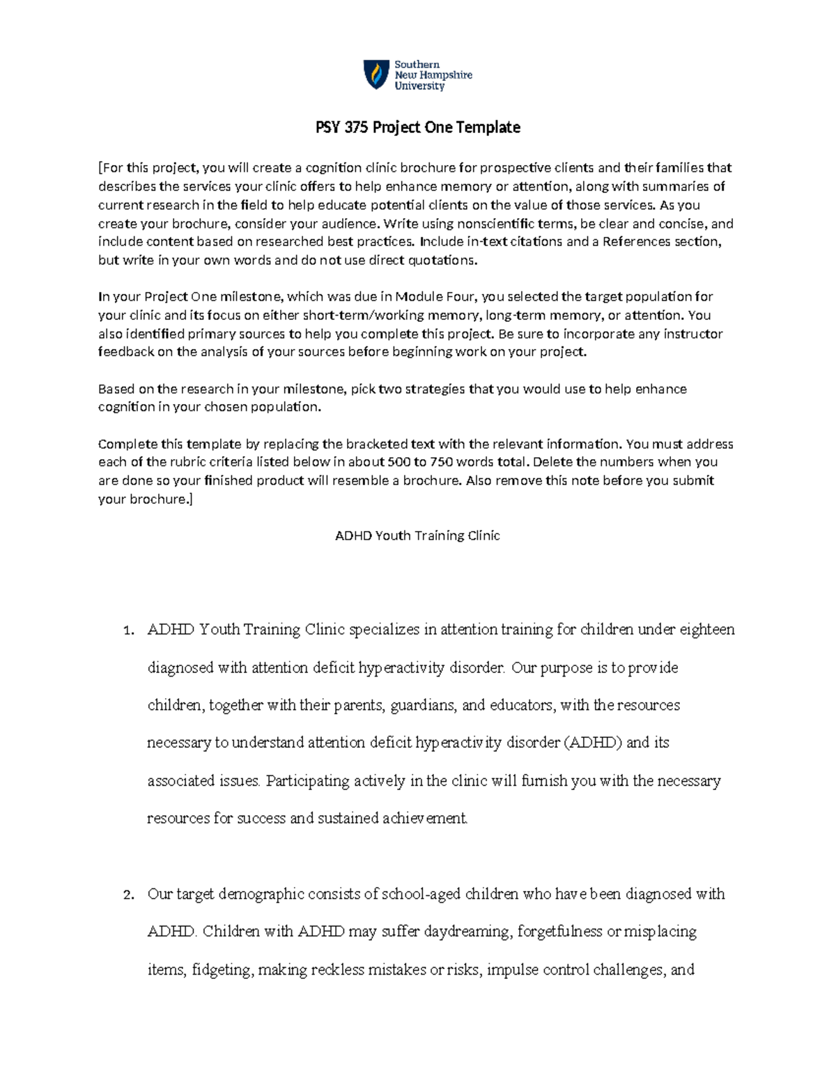 PSY 375 Project One Template - PSY 375 Project One Template [For this ...