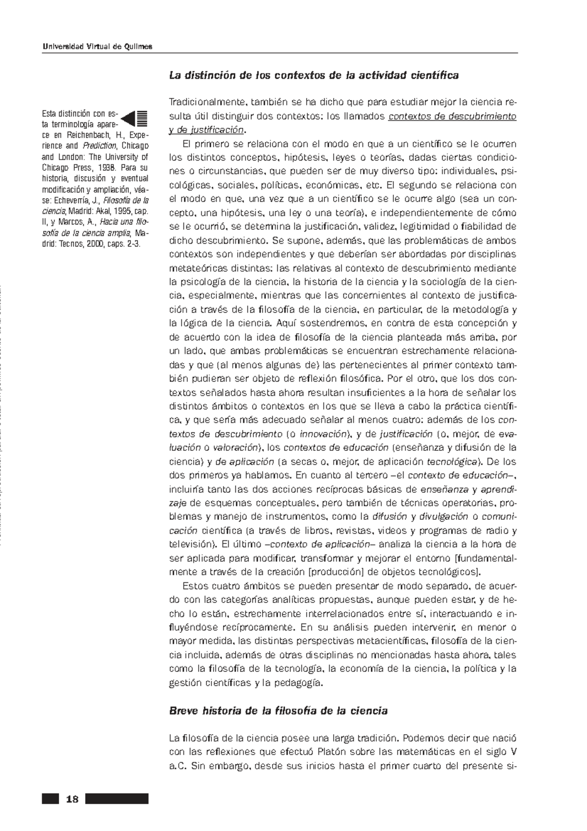 Filosofía de la Ciencia: Contextos de Actividad Científica (UVQ) - Studocu