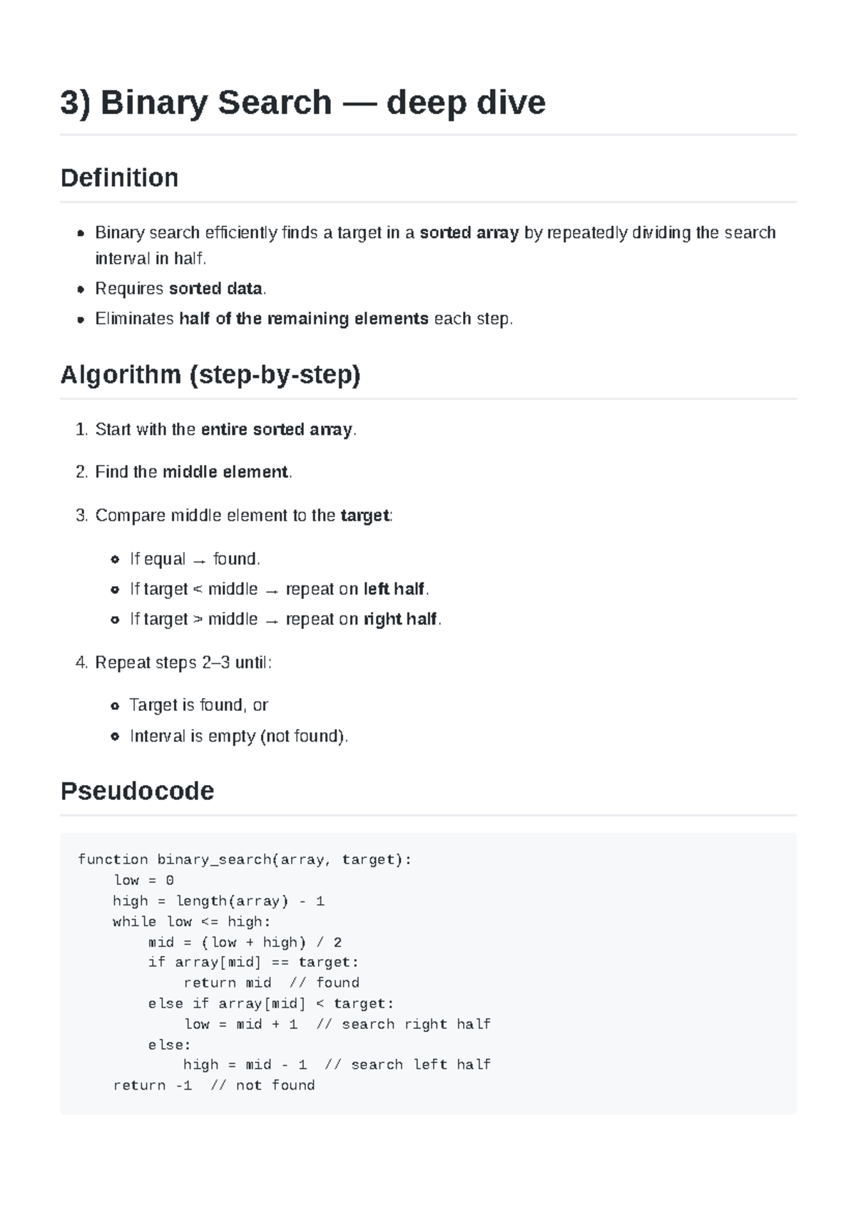 Binary Search Algorithm Fundamentals (CS101) - Studocu