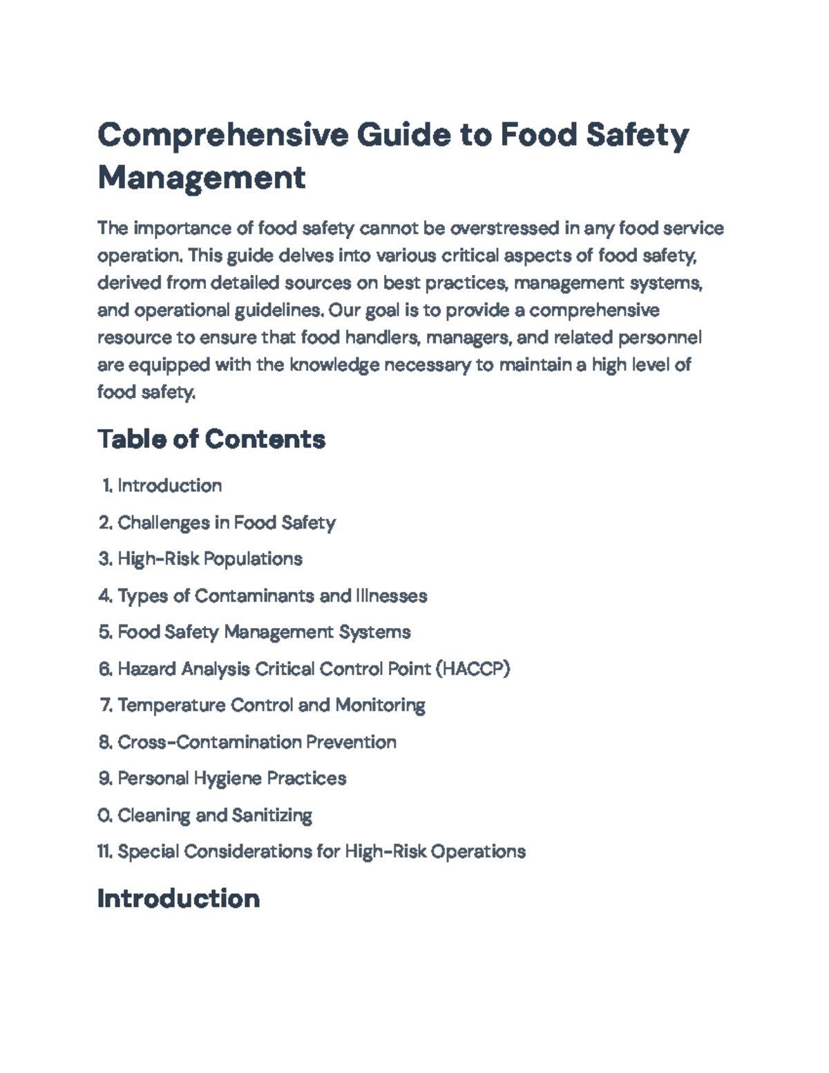 Comprehensive Guide to Food Safety Management Systems - Comprehensive ...