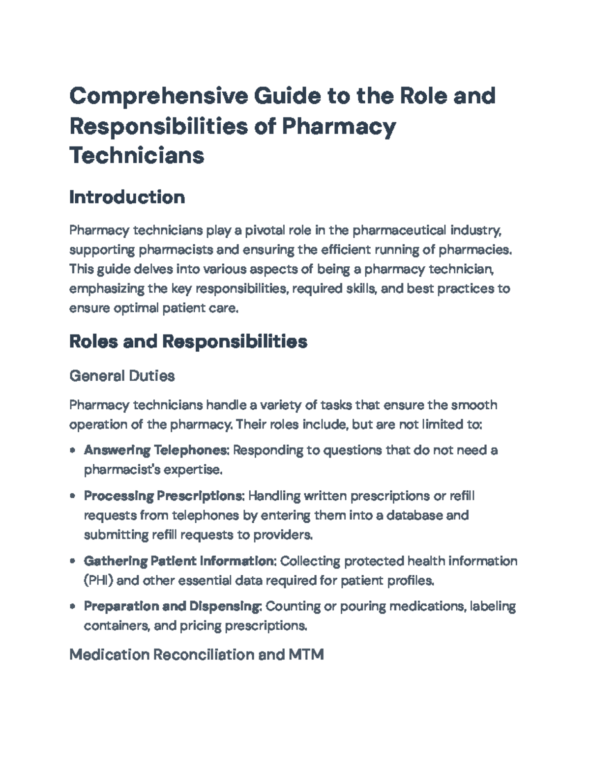 Comprehensive Guide to Pharmacy Technicians: Roles, Skills & Compliance ...