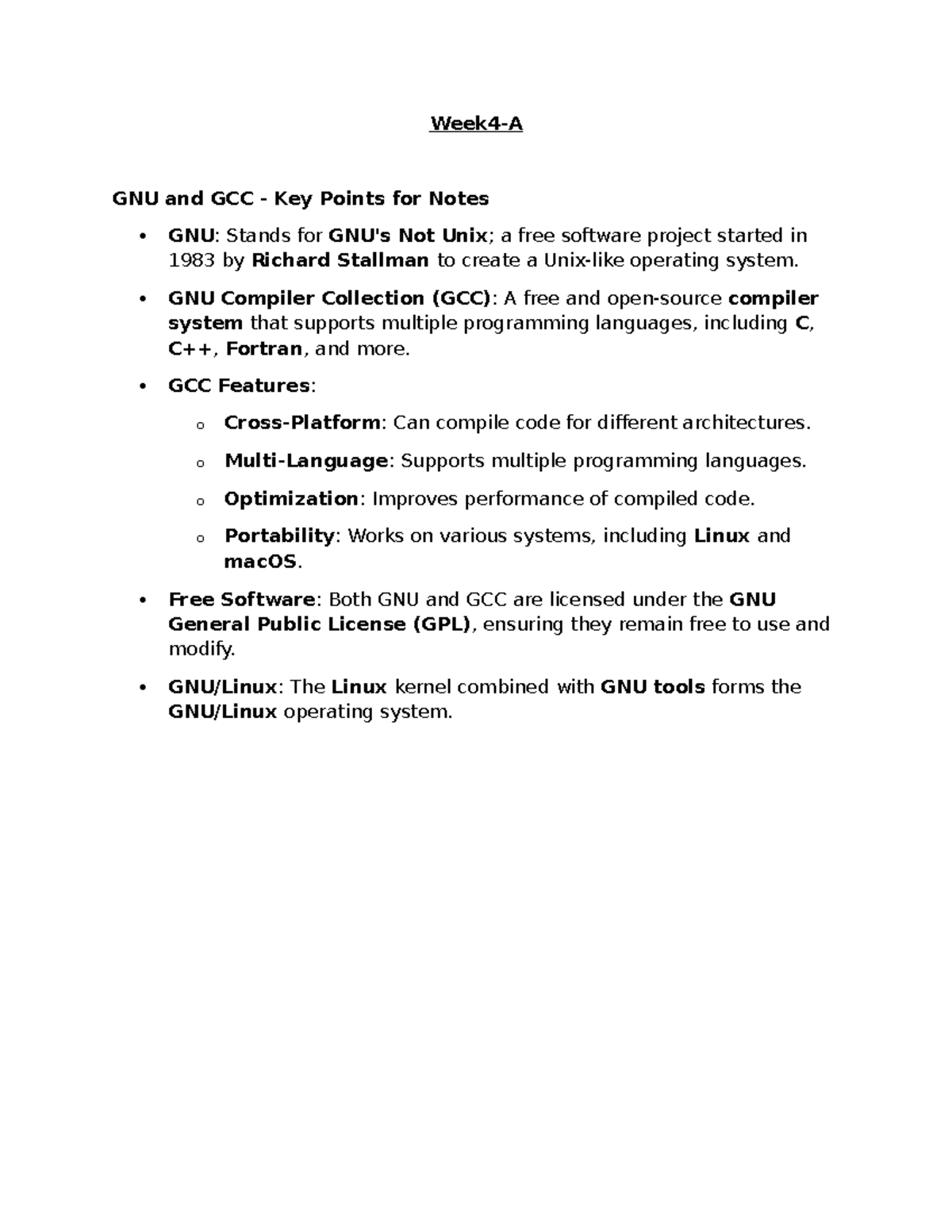 Week4-A - swosnwo - Week4-A GNU and GCC - Key Points for Notes GNU ...