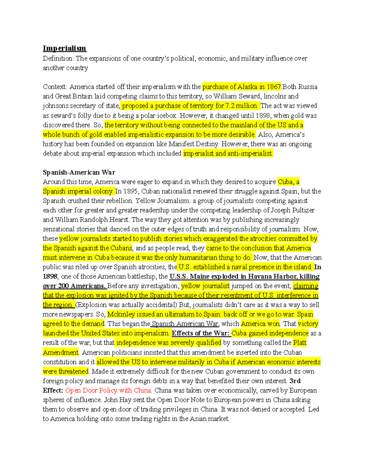 Exam 5 Study Guide - Imperialism, WWI, and 1920s Progressivism - Studocu