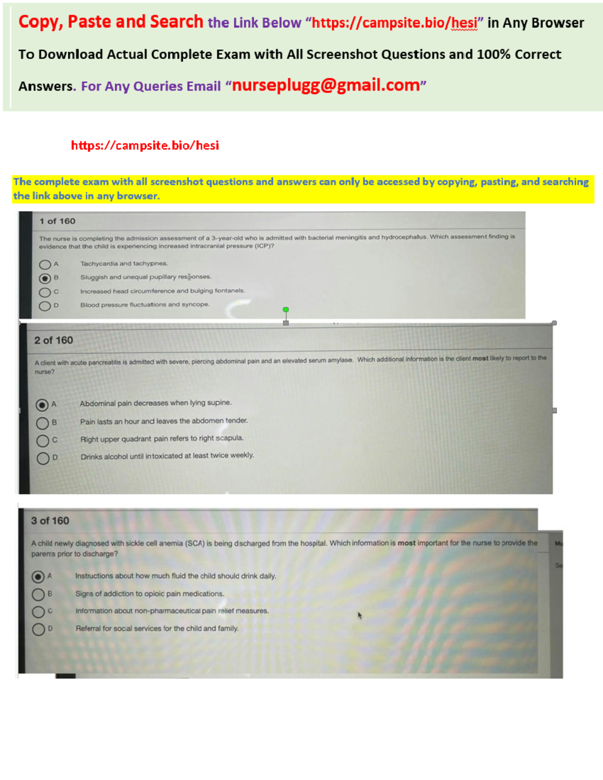 Pass HESI RN Exit Exam 2026: 160 Verified Q&A with Rationales - Studocu