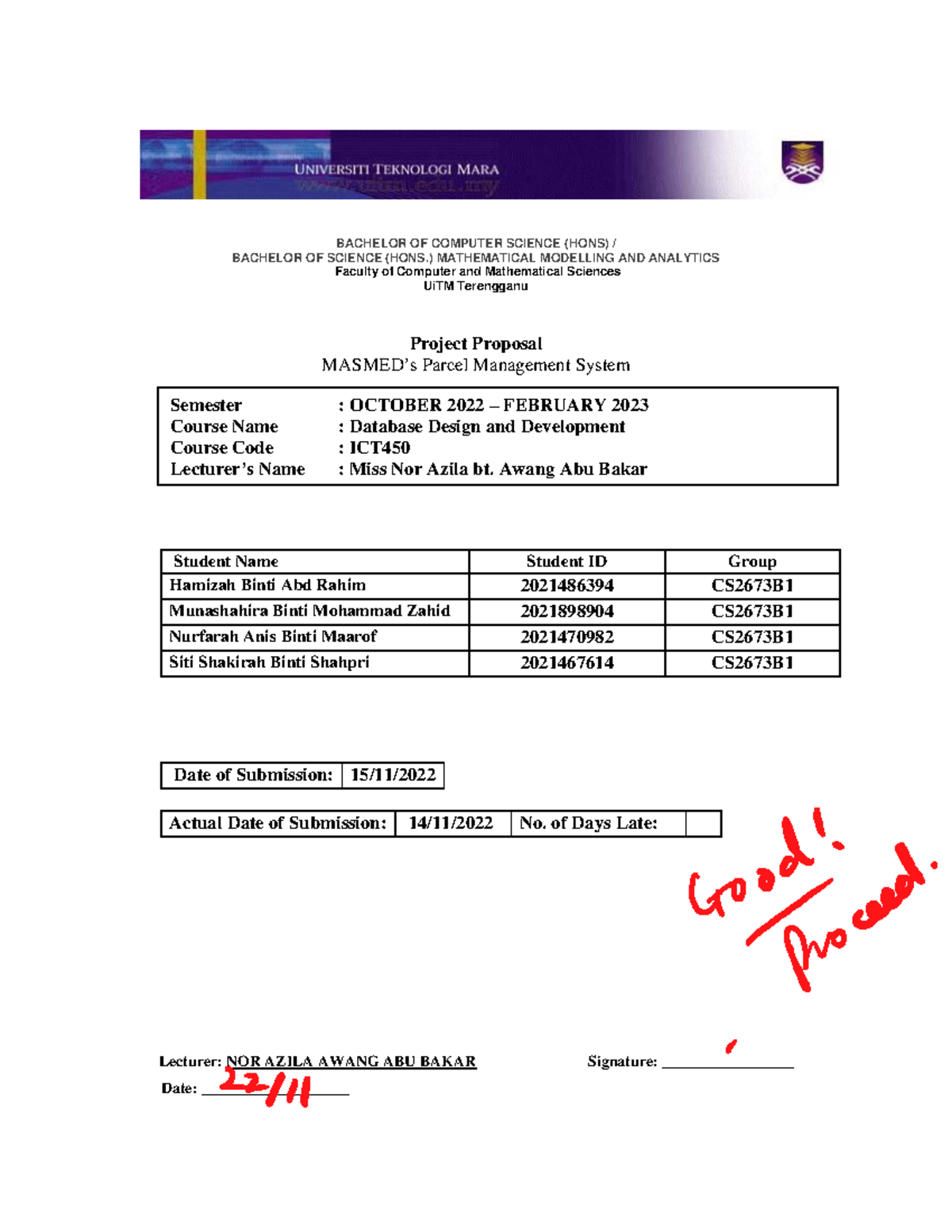 PROJECT PROPOSAL - BACHELOR OF COMPUTER SCIENCE (HONS) / BACHELOR OF ...