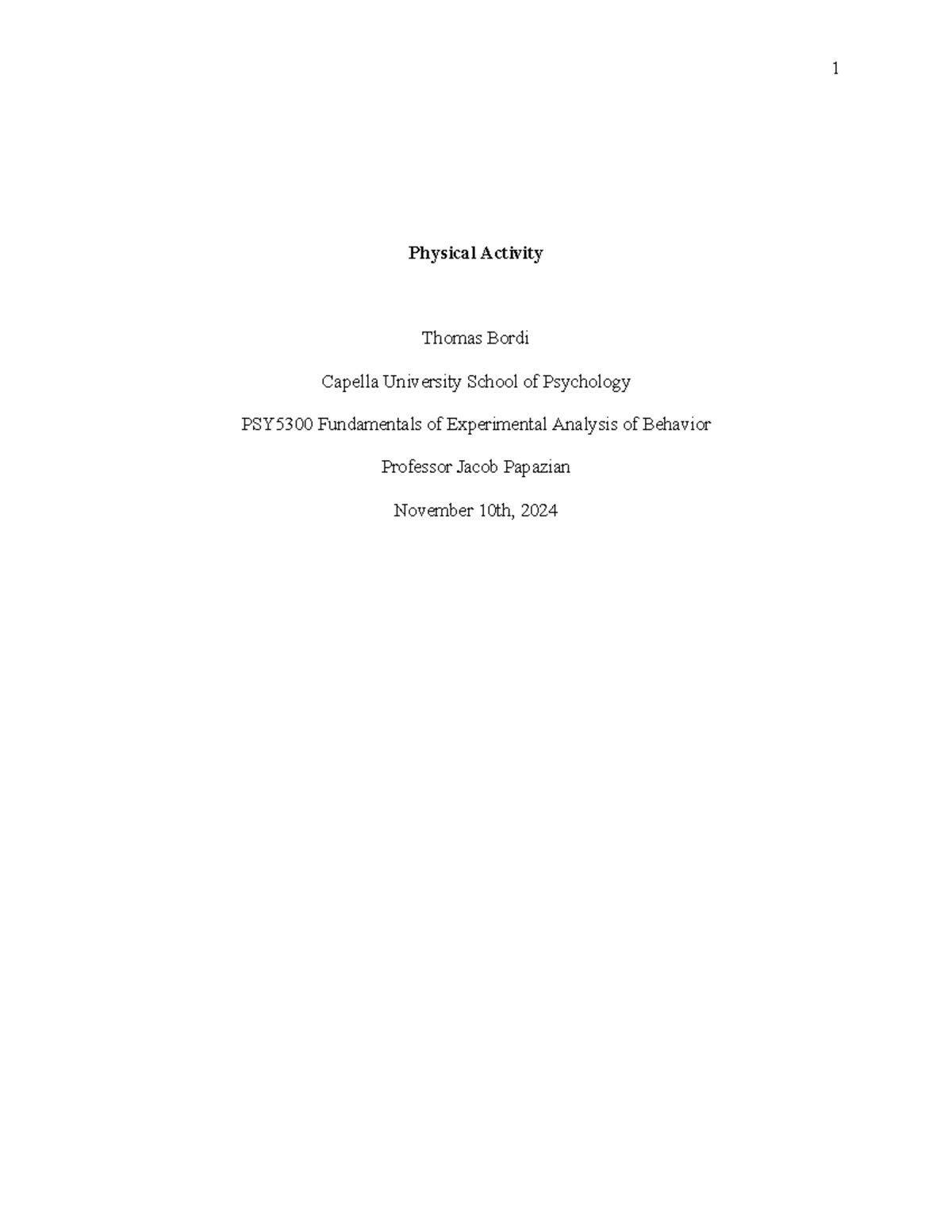 PSY 5300 Week 5 Assignment: Analyzing Physical Activity Through ABA ...