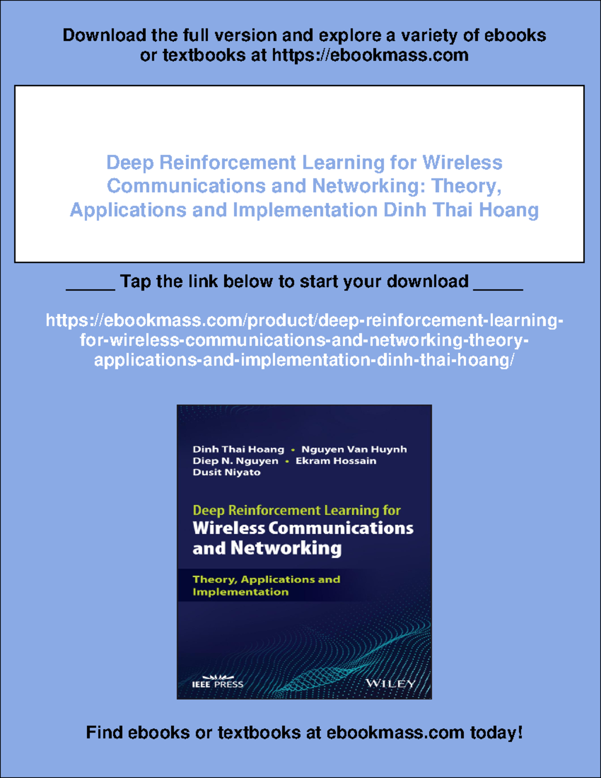 Deep Reinforcement Learning for Wireless Comm. & Networking: Theory, Apps & - Studocu
