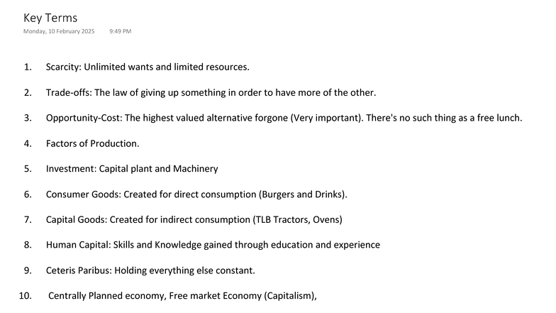 Key Terms for Economics 101: Key Concepts Explained - Studocu