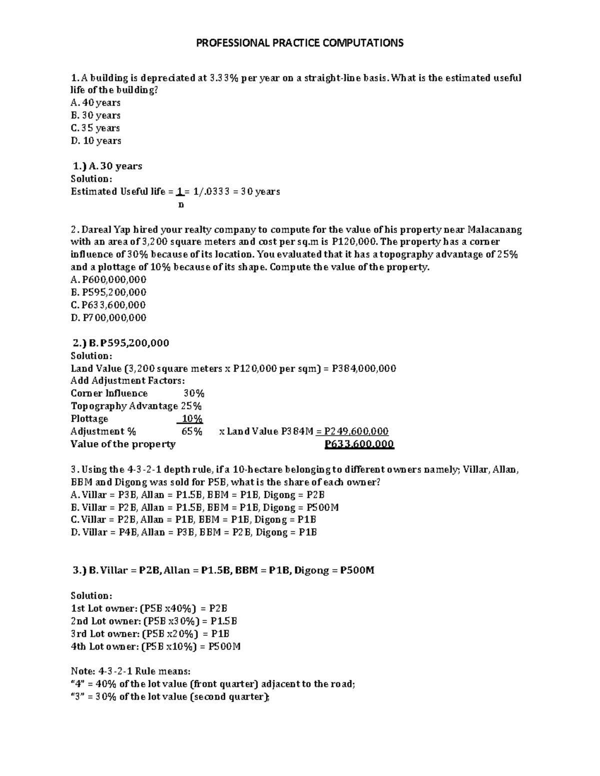 Professional Practice Computation Notes (PPC 101) - Studocu