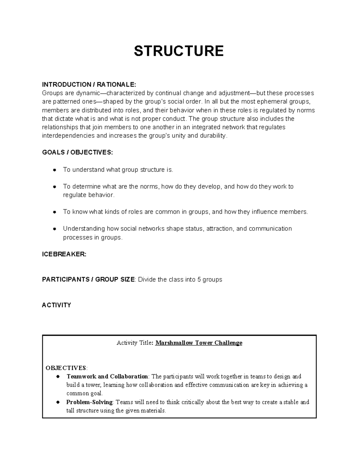 Chapter 6 - SLE: Understanding Group Structure and Dynamics - Studocu