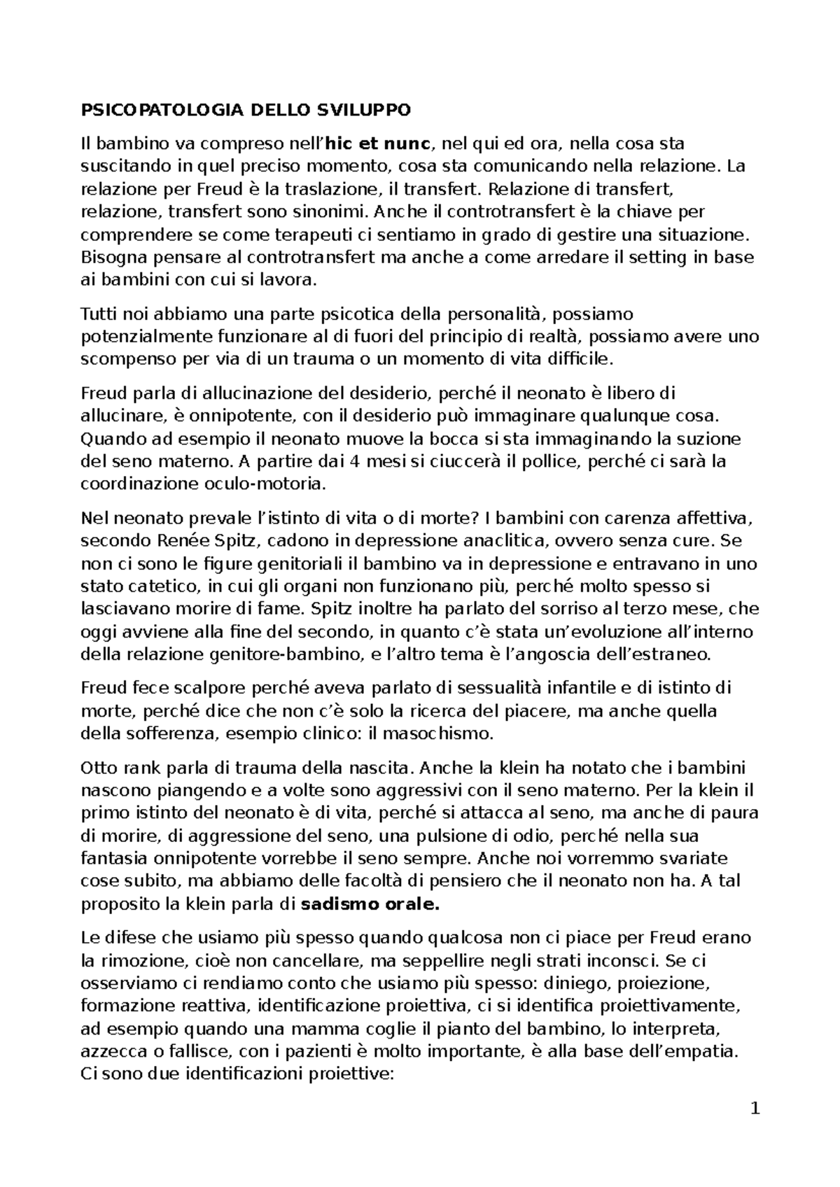 PSICOPATOLOGIA DELLO SVILUPPO: Meccanismi Difensivi e Relazioni ...