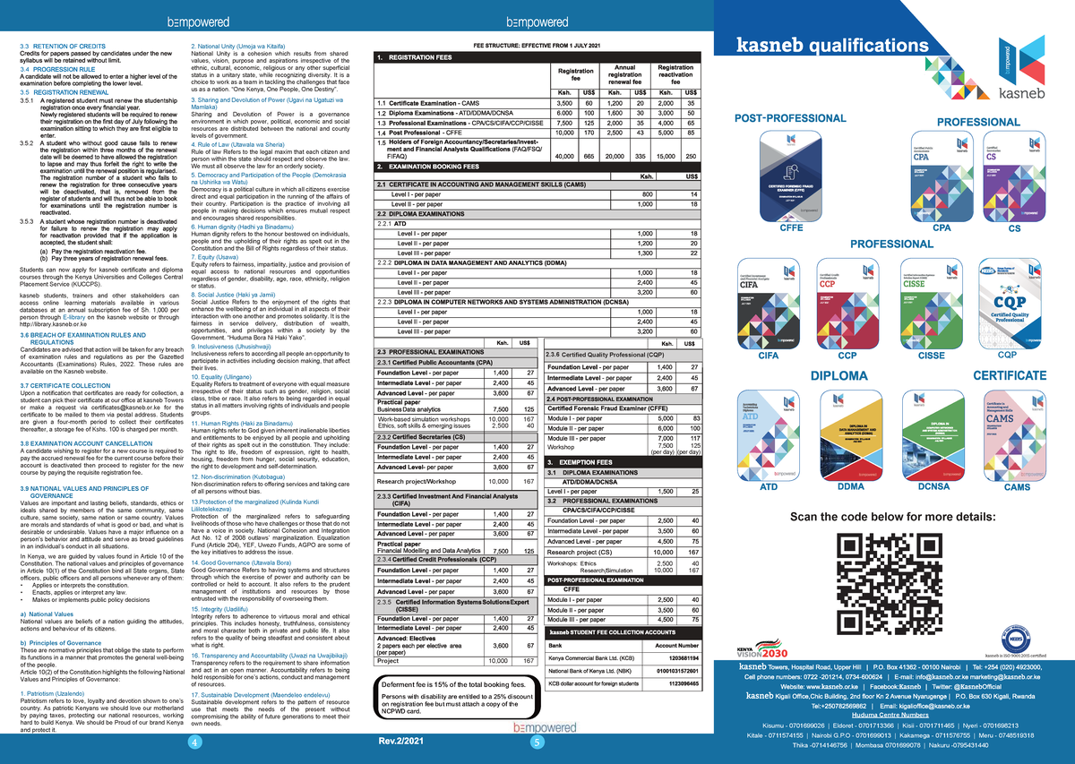 Kasneb Brochure Summary: Certificate & Diploma Courses Info - Studocu
