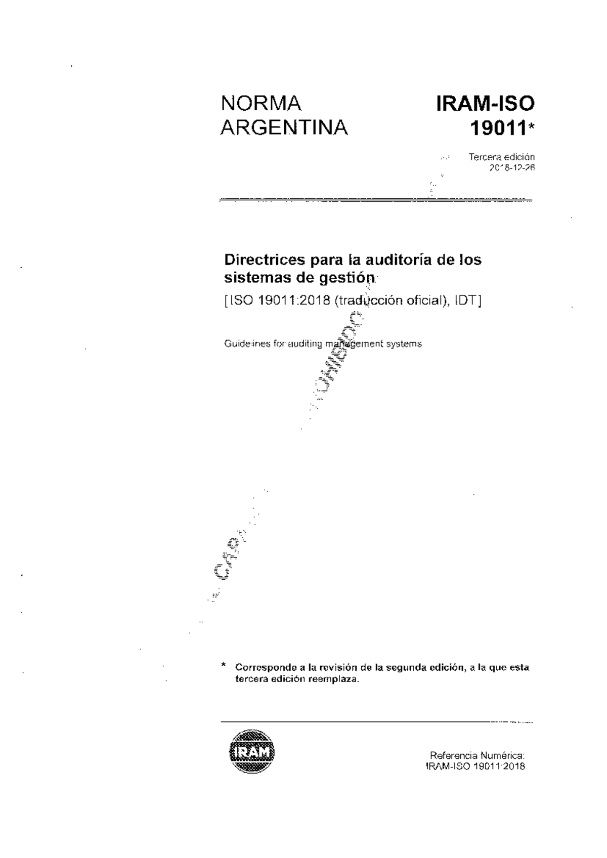 Norma ISO 19011:2018 - Directrices para Auditoría de Sistemas de ...
