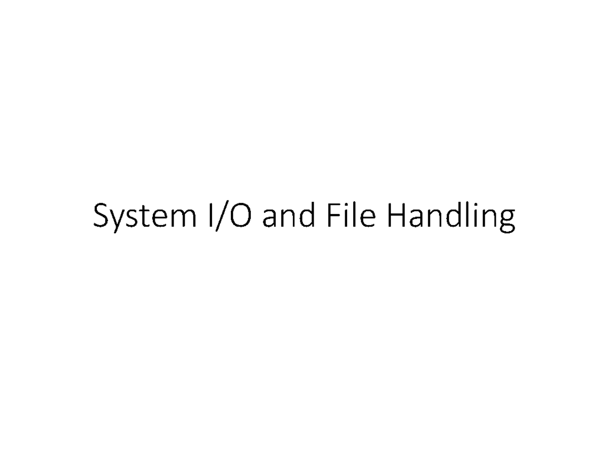 C Programming Standard Io Functions And File Handling Concepts System Io And File Handling 3040