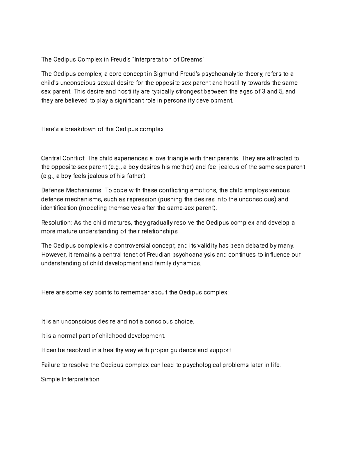 Unveiling the Unconscious: The Introduction of the Oedipus Complex in ...
