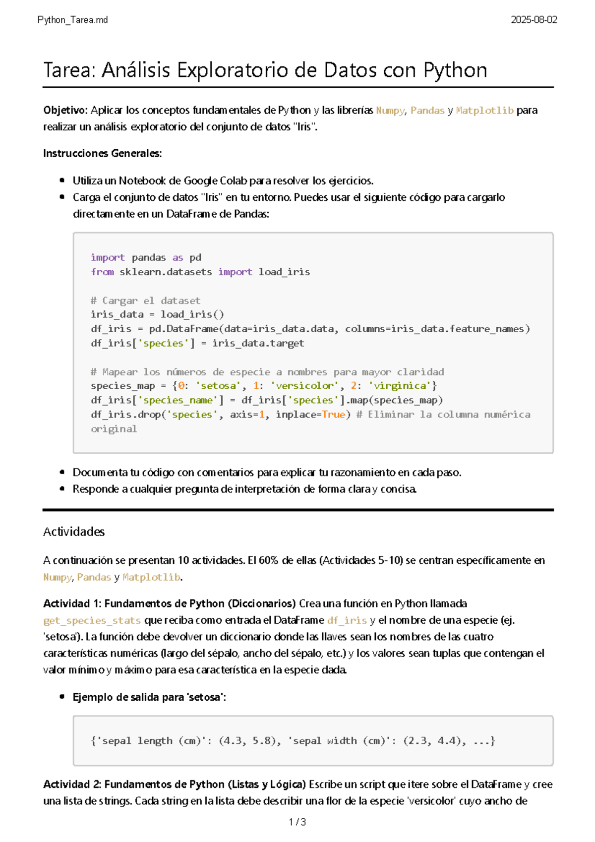 Análisis Exploratorio de Datos con Python - Tarea 2023 - Studocu